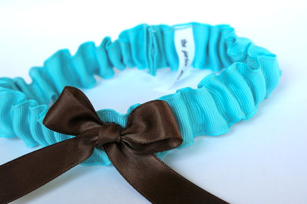 Aqua and Brown Garter | Wedding Garters, Bridal Garters, Wedding ...