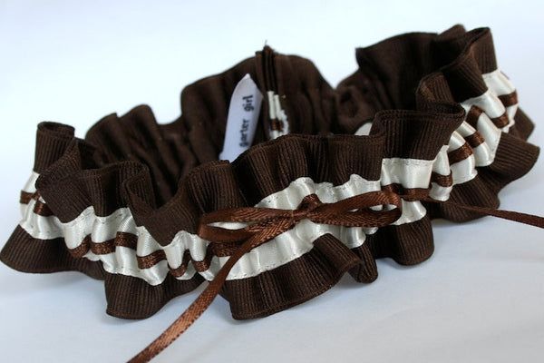Chocolate Brown and Ivory Garter | Wedding Garters, Bridal Garters ...