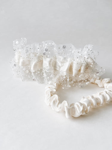 Sparkly Beaded Wedding Garter Heirloom Set | Top Bridal Garter Shop