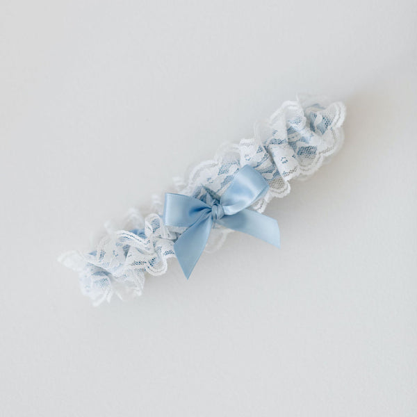 Girly, Girlie Ruffled Lace Wedding Garter Set | Something Blue Garter ...