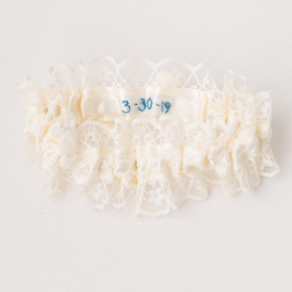 Custom Wedding Garters Personalized With Hand Embroidery