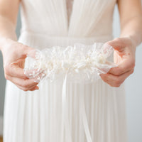 Best Boho Bridal Accessory | Wedding Garter w/ Floral Embroidered Tulle
