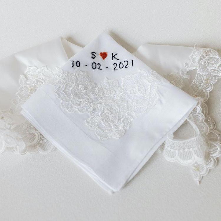Custom Wedding Handkerchief Handmade w Your Material